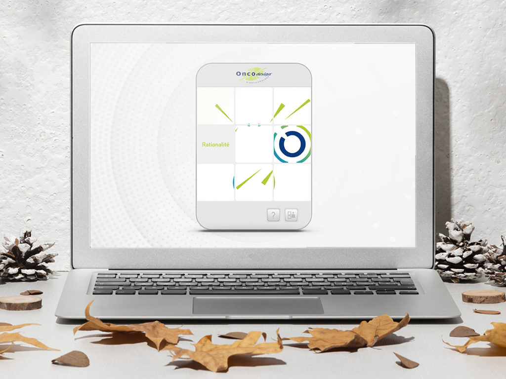 Jeu marketing teasing pour dévoiler le nouveau logo Oncodesign